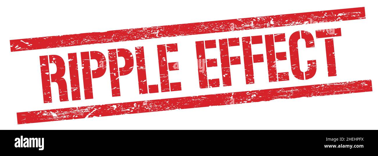RIPPLE EFFECT text on red grungy rectangle stamp sign Stock Photo - Alamy