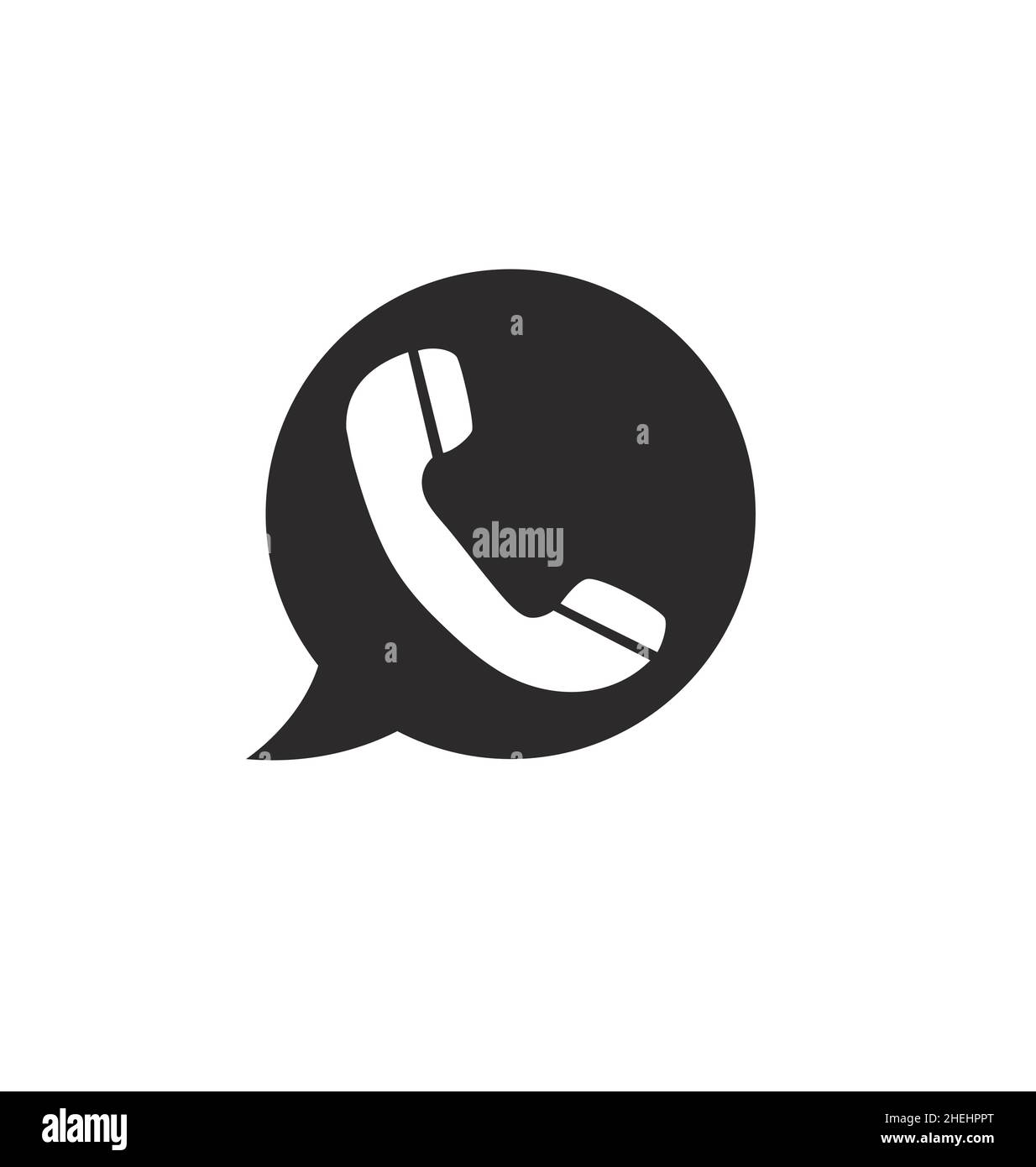 simple classic telephone hotline icon vector isolated on white ...