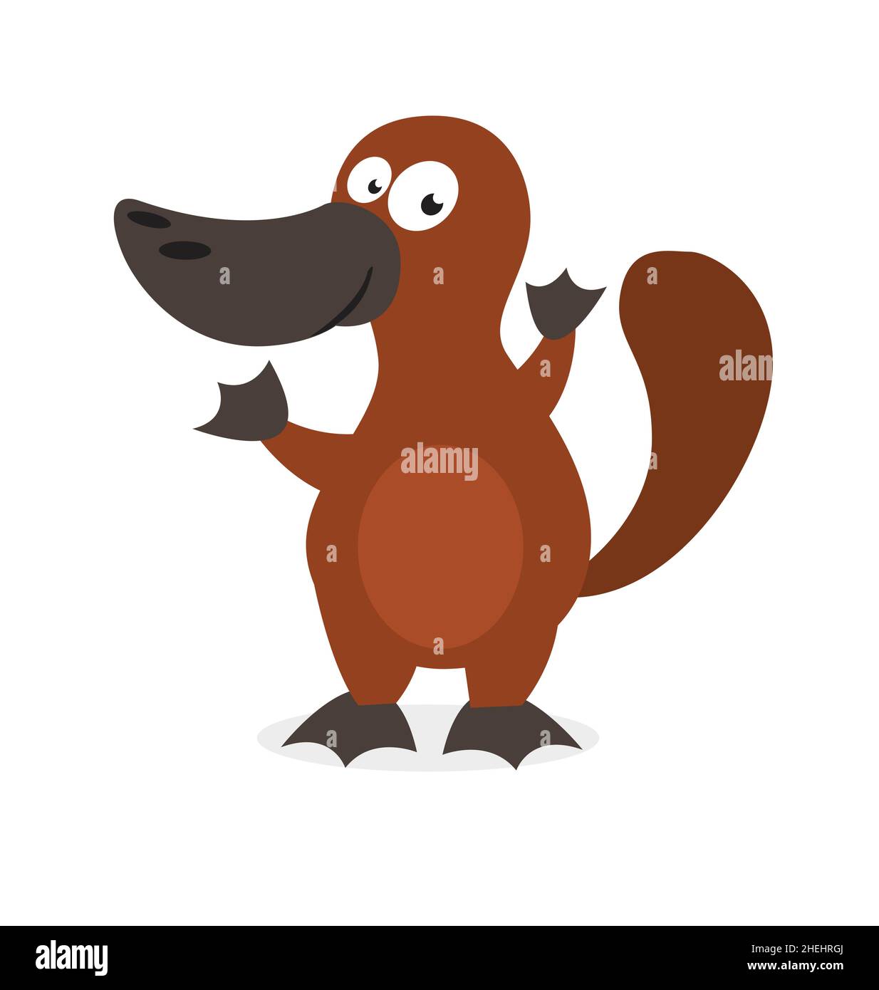 fun happy smiling cartoon platypus character australian monotreme ...