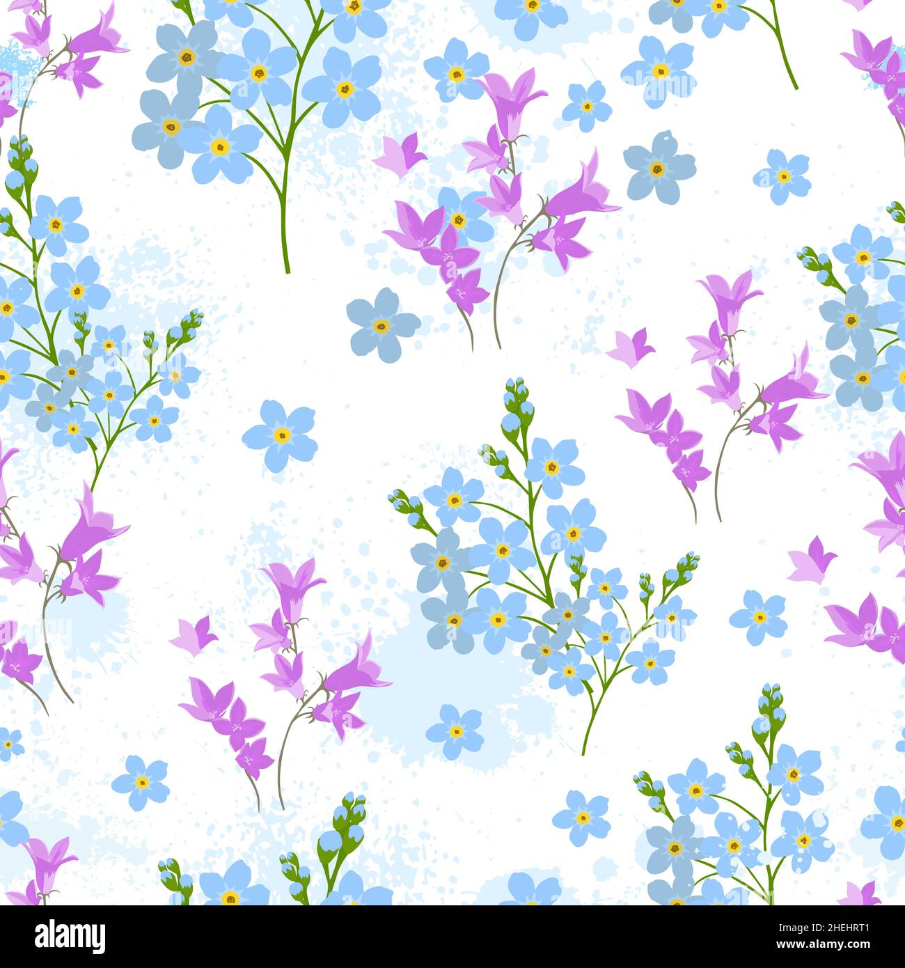 A seamless forget-me-not background. Vector illustration Stock Vector ...