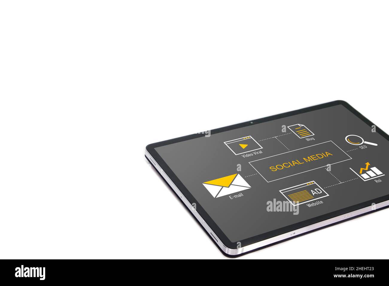 Social Media Concept , Advertisement Connection , on screen Stock Photo ...