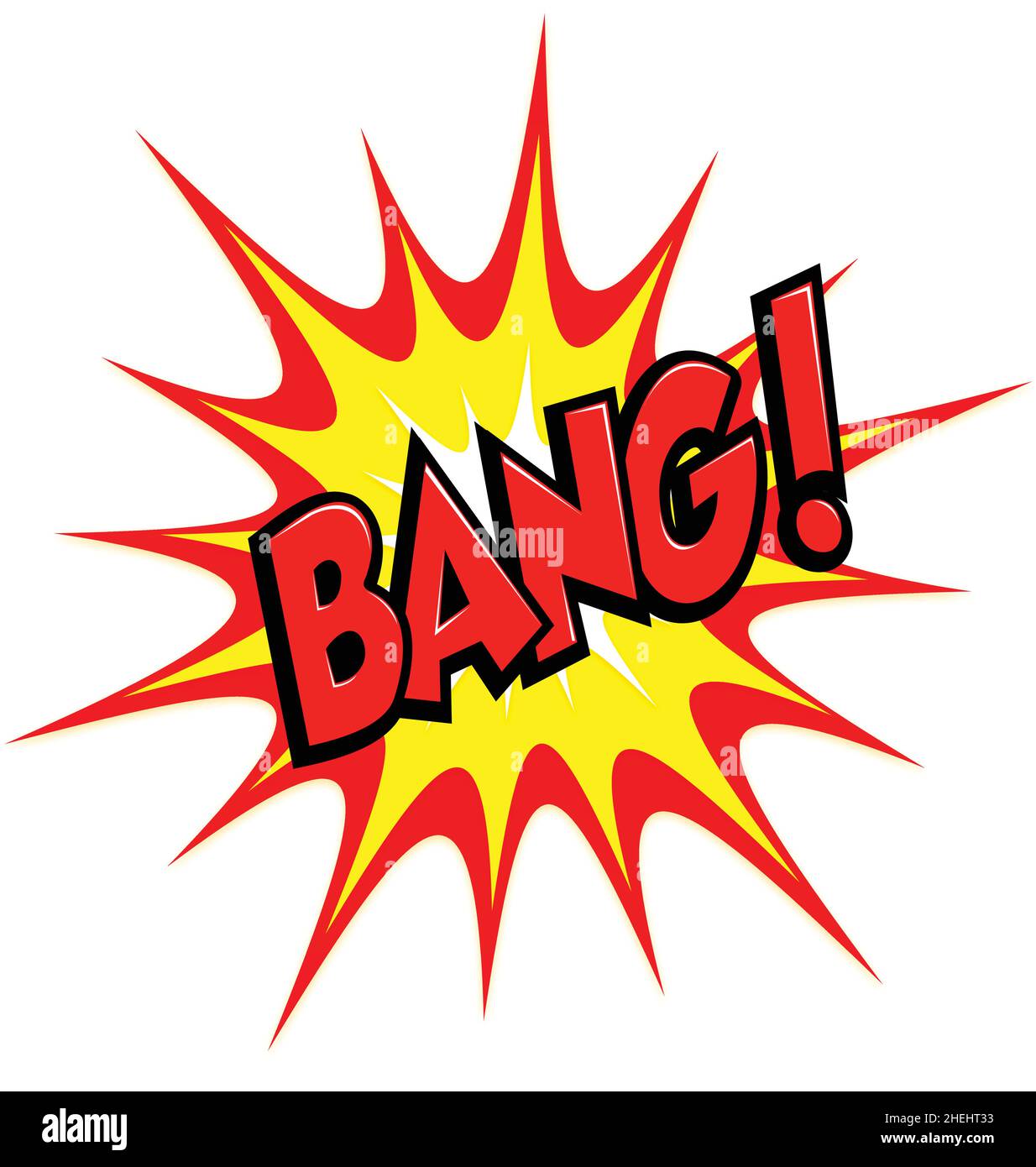 classic simple cartoon comic explosion bang text blast element isolated ...