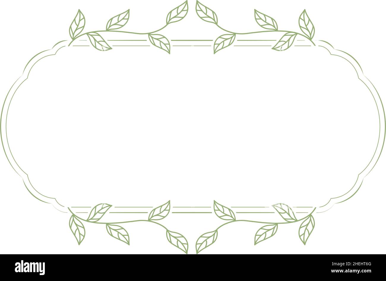 Branches oval green leaves Cut Out Stock Images & Pictures - Alamy