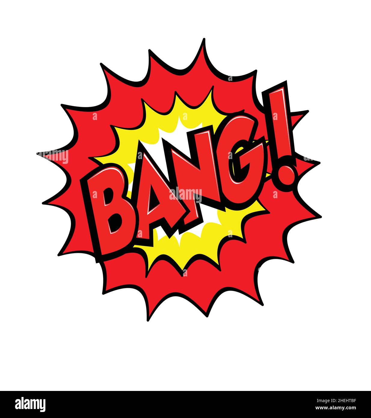 classic simple cartoon comic explosion bang text blast element isolated ...