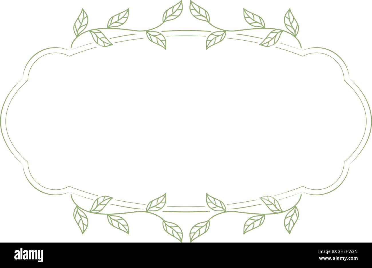 Branches oval green leaves Cut Out Stock Images & Pictures - Alamy