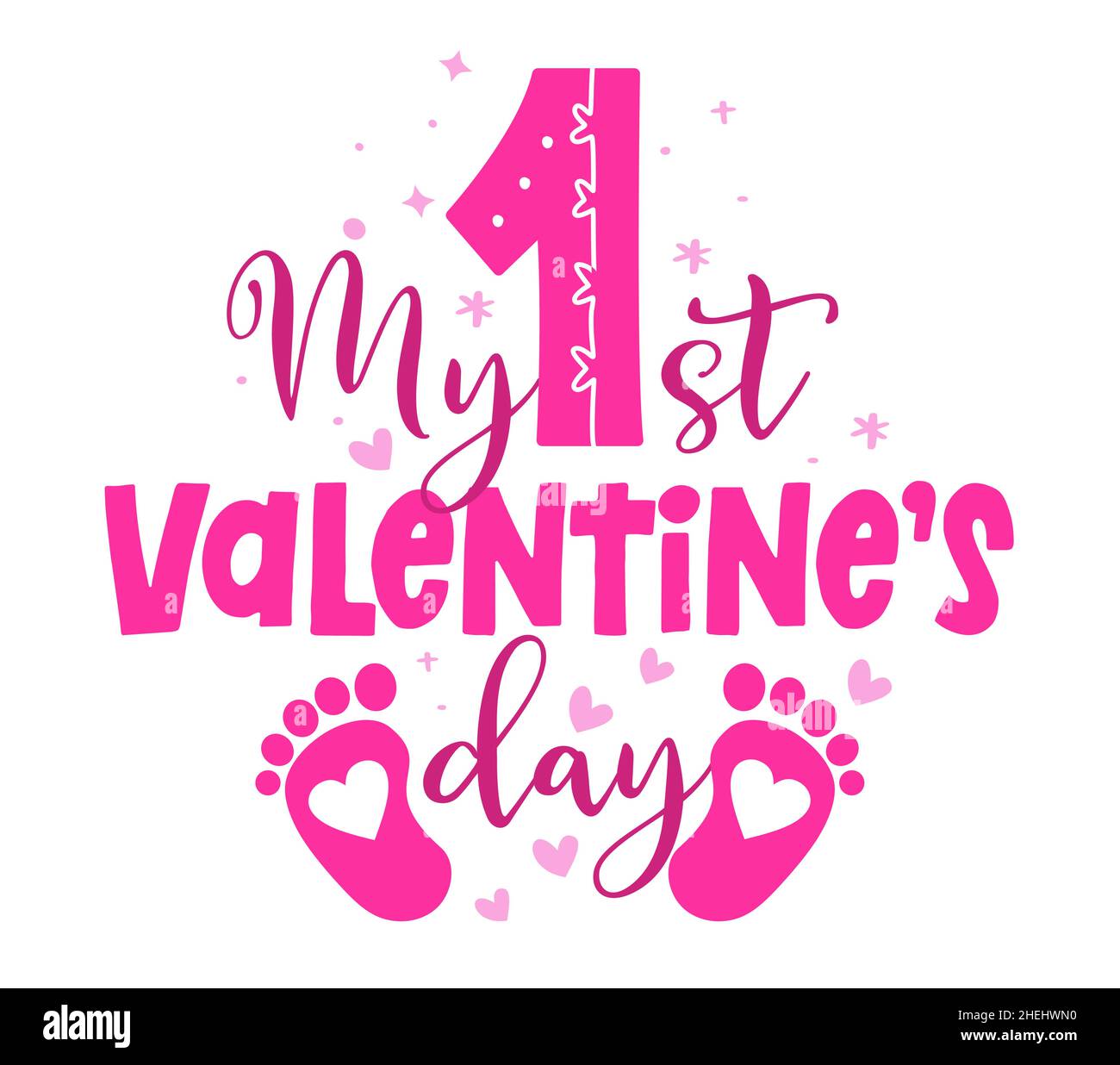 My first Valentine s Day Cute calligraphy phrase for Valentine s day. Hand drawn lettering for Lovely greetings cards invitations. Good for t shirt Stock Vector Image Art Alamy