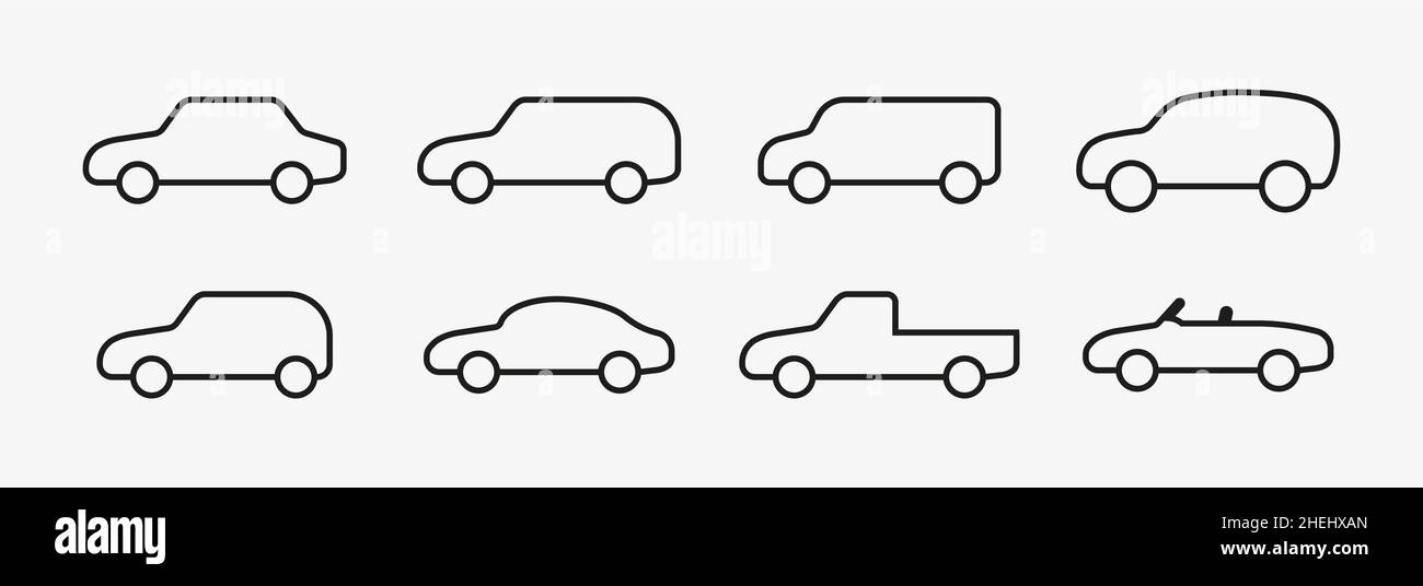 Car variant types line vector icon set Stock Vector Image & Art - Alamy