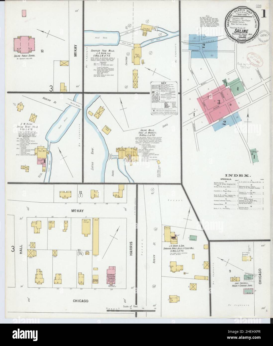 Map of saline michigan hi-res stock photography and images - Alamy
