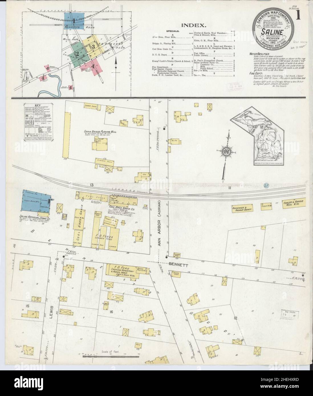 Map of saline michigan hi-res stock photography and images - Alamy