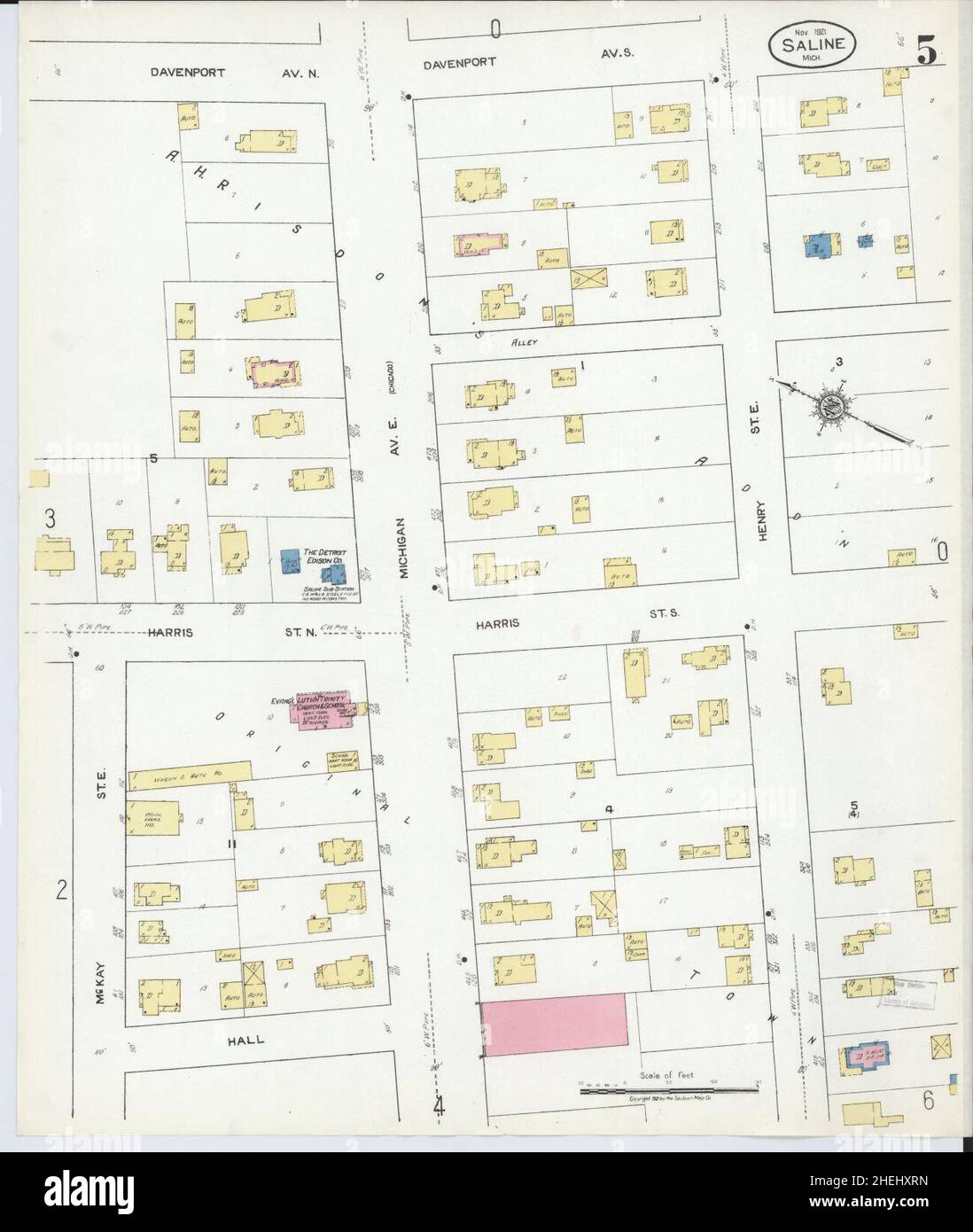 Saline michigan map hi-res stock photography and images - Alamy