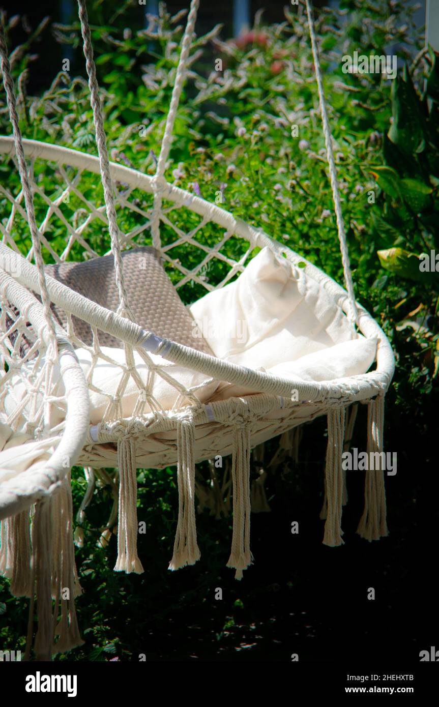 Garden relaxation on terrace Stock Photo - Alamy