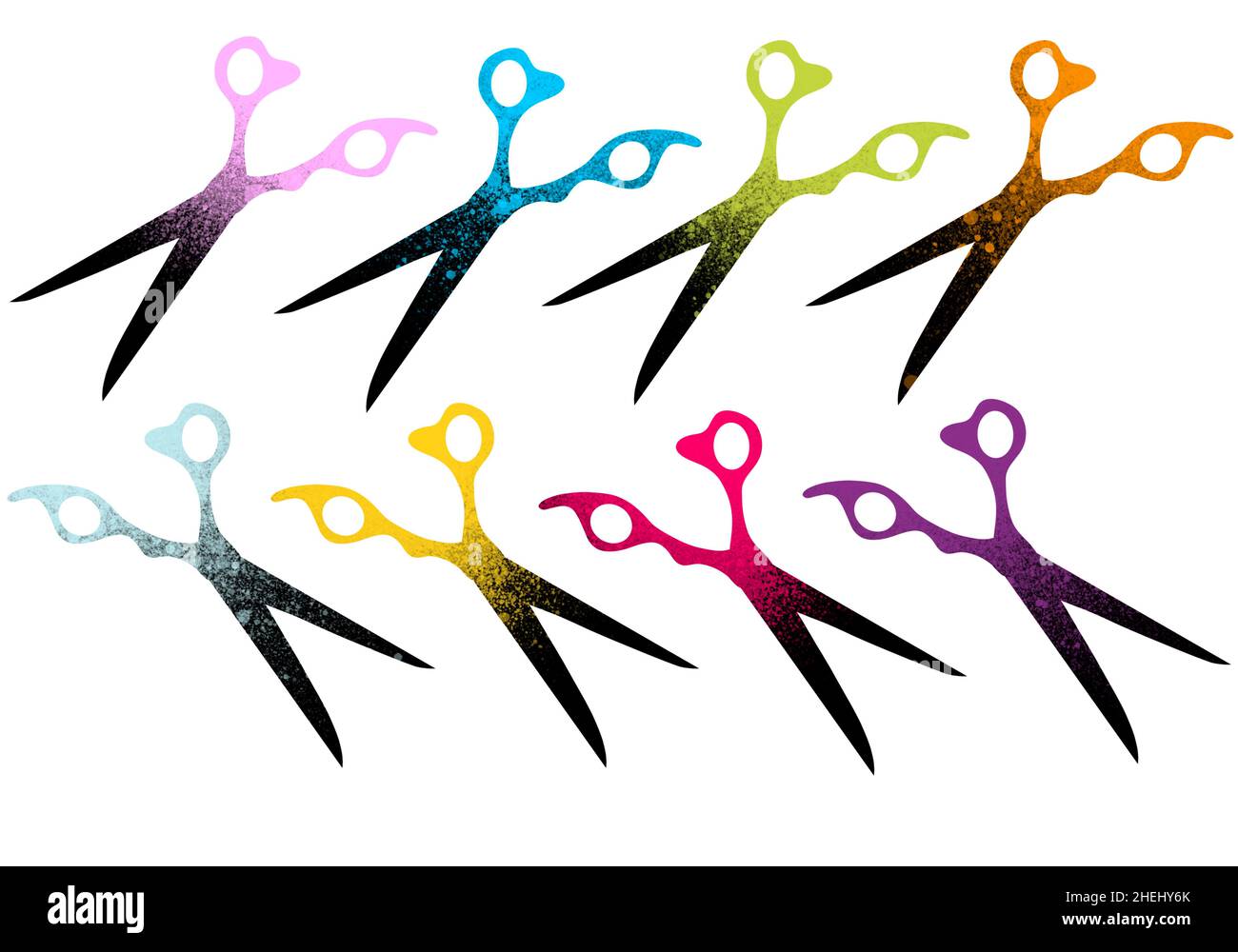 Coloured scissors set for cards and postcard and magazines and stickers ...