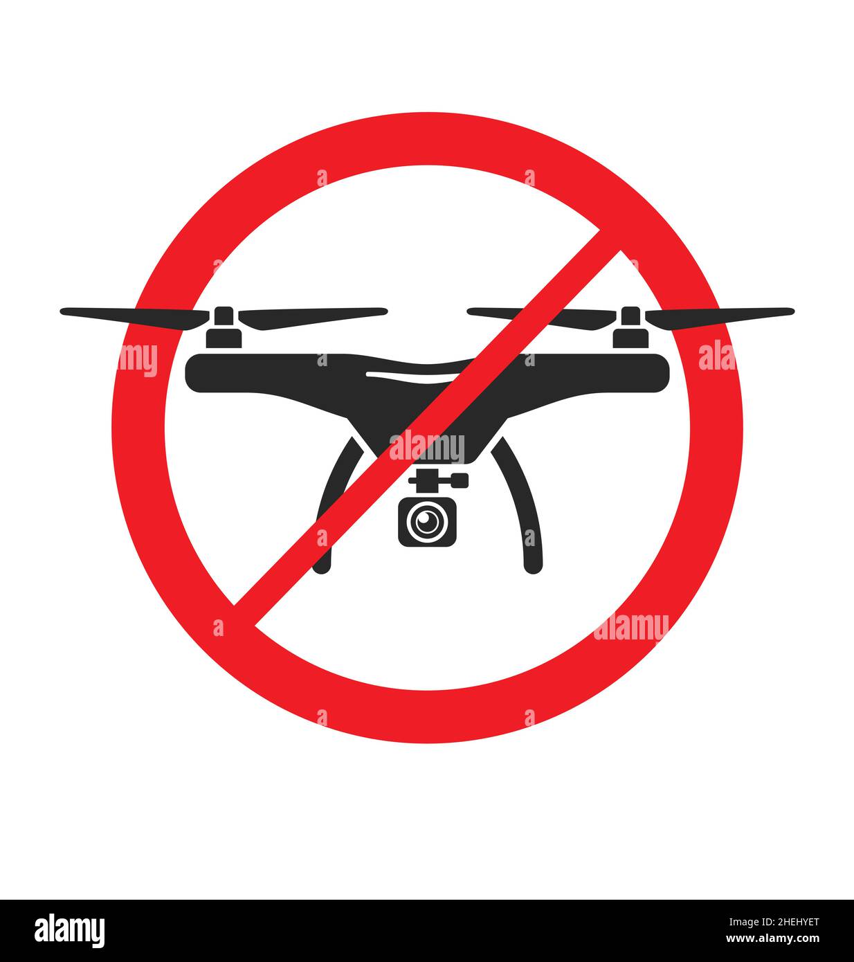 simple no drone icon silhouette with camera sign vector isolated on ...