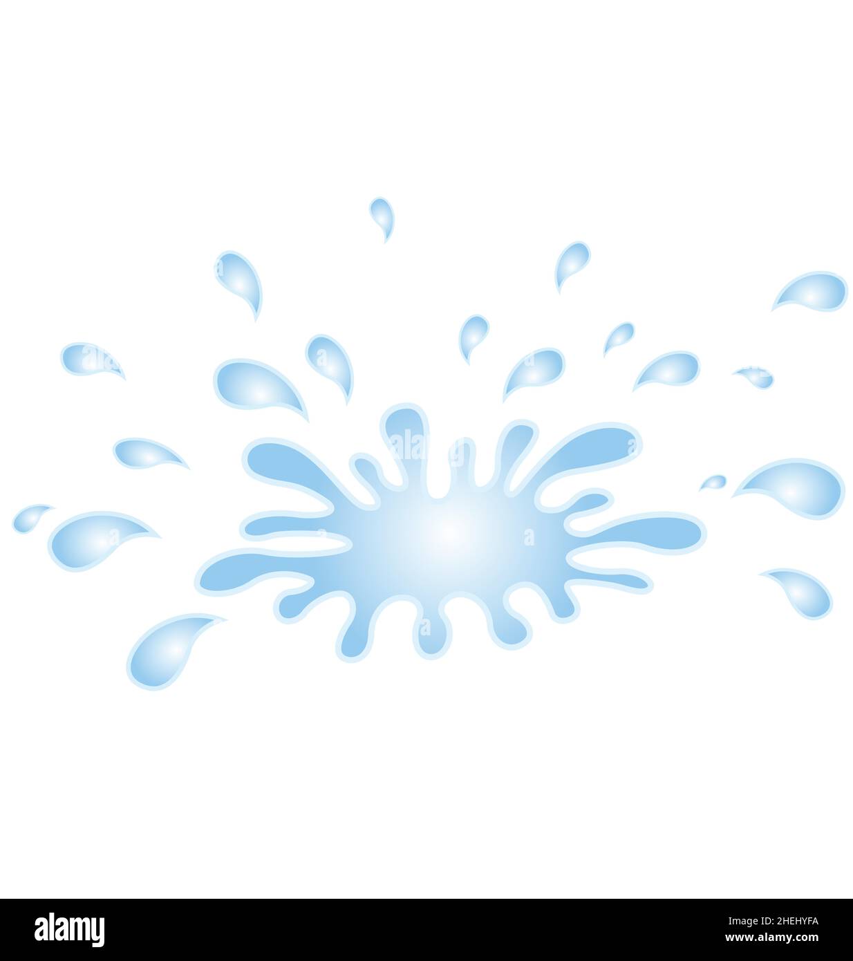 cartoon splash of water with droplets element isolated on white ...
