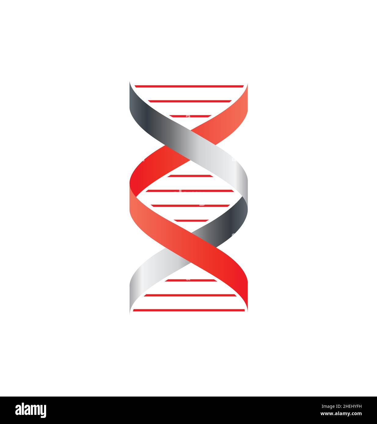 dna strand double helix icon element simplified red and silver isolated ...