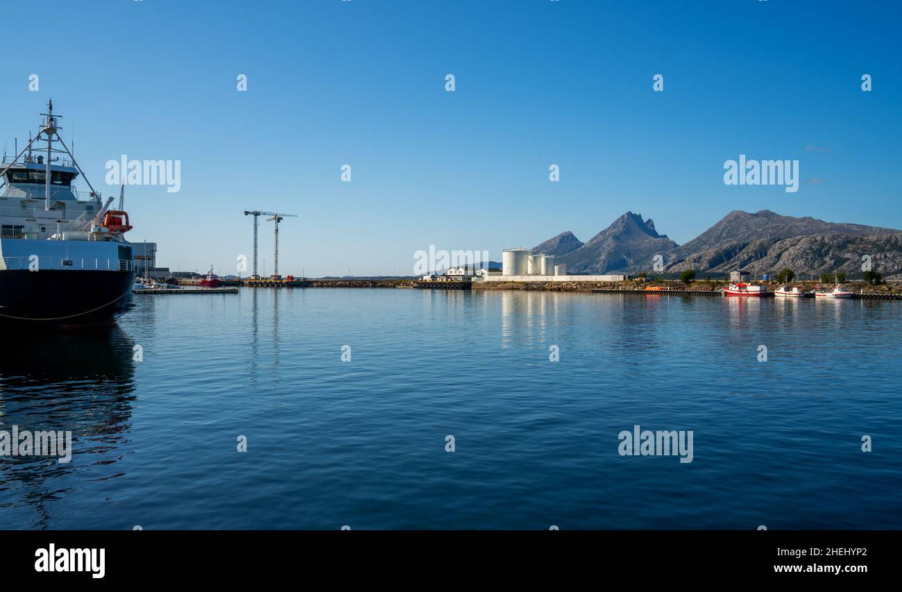 Harbor in the fjords at Sandnessjøen, Norway Stock Photo - Alamy