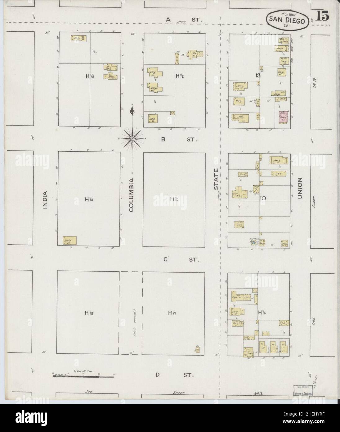 Sanborn Fire Insurance Map from San Diego, San Diego County, California Stock Photo - Alamy