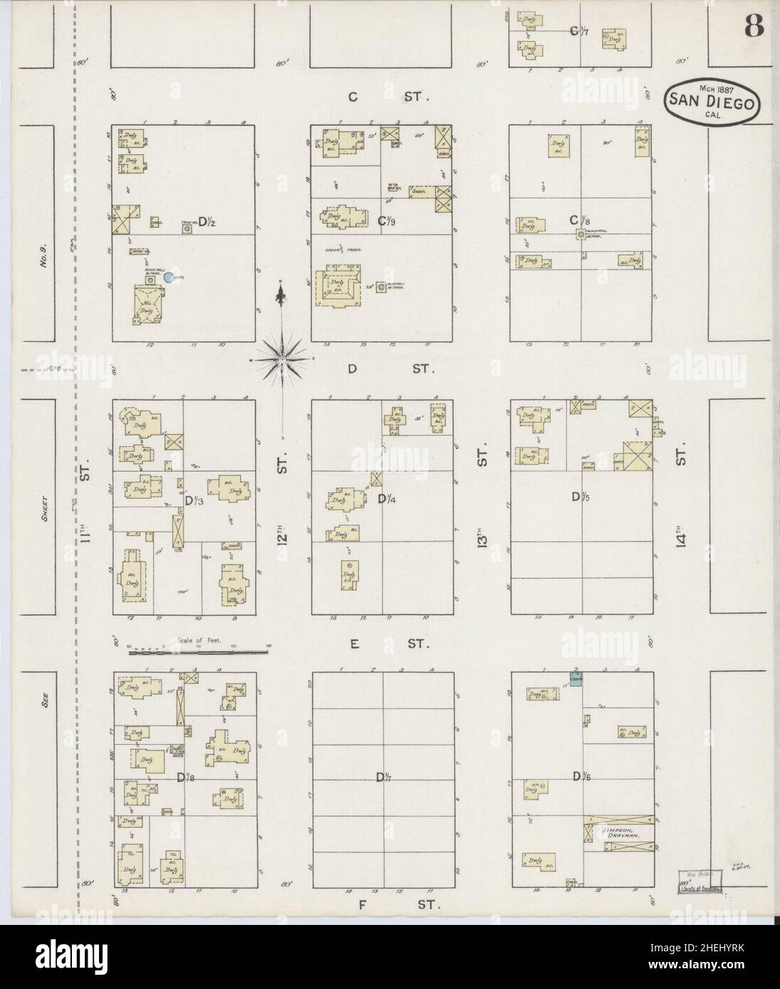 Sanborn Fire Insurance Map from San Diego, San Diego County, California Stock Photo - Alamy