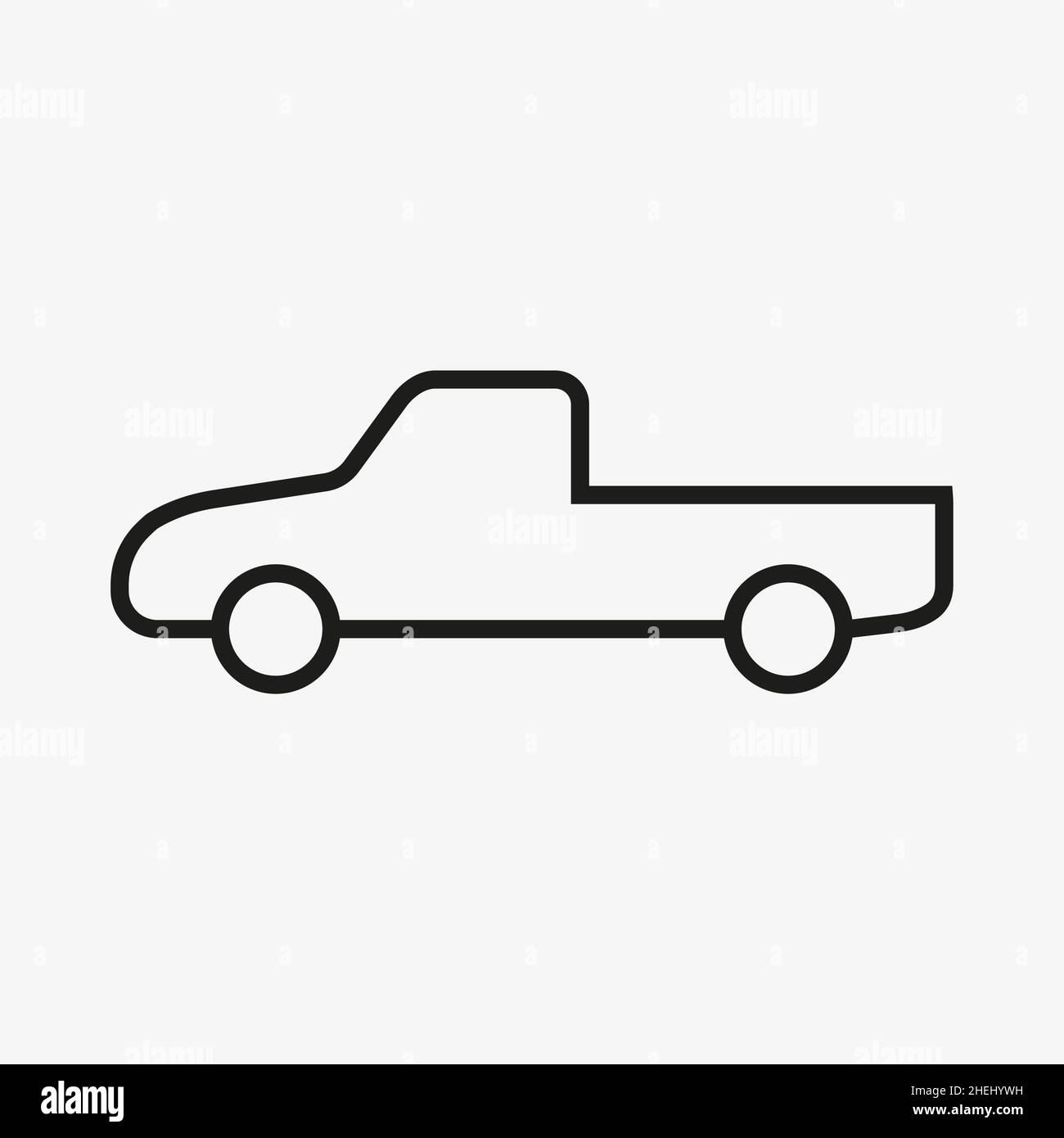 Pickup truck vector line icon. Car pictogram Stock Vector Image & Art ...