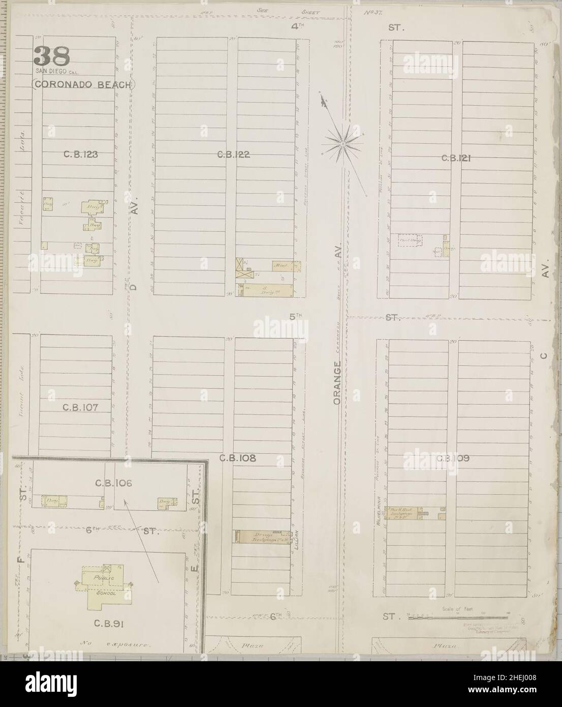 Sanborn Fire Insurance Map from San Diego, San Diego County, California Stock Photo - Alamy