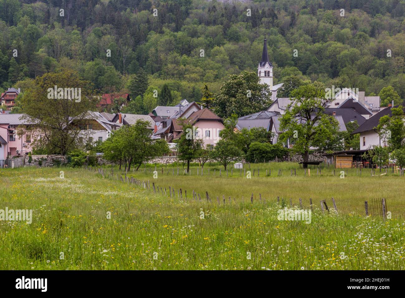 View of Bovec village, Slovenia Stock Photo - Alamy