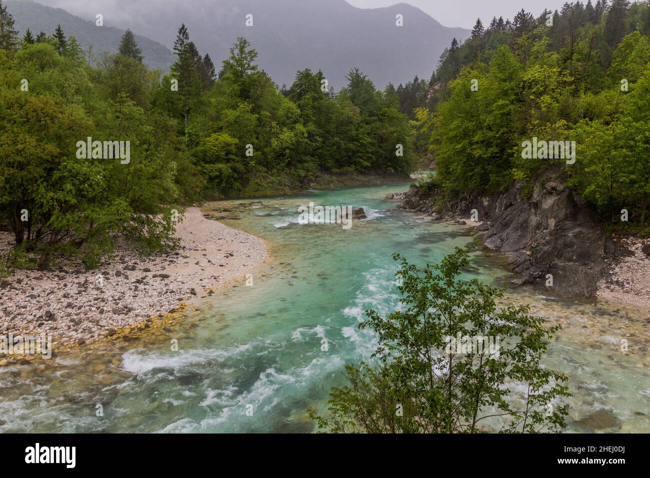 Soca river near Bovec village, Slovenia Stock Photo - Alamy