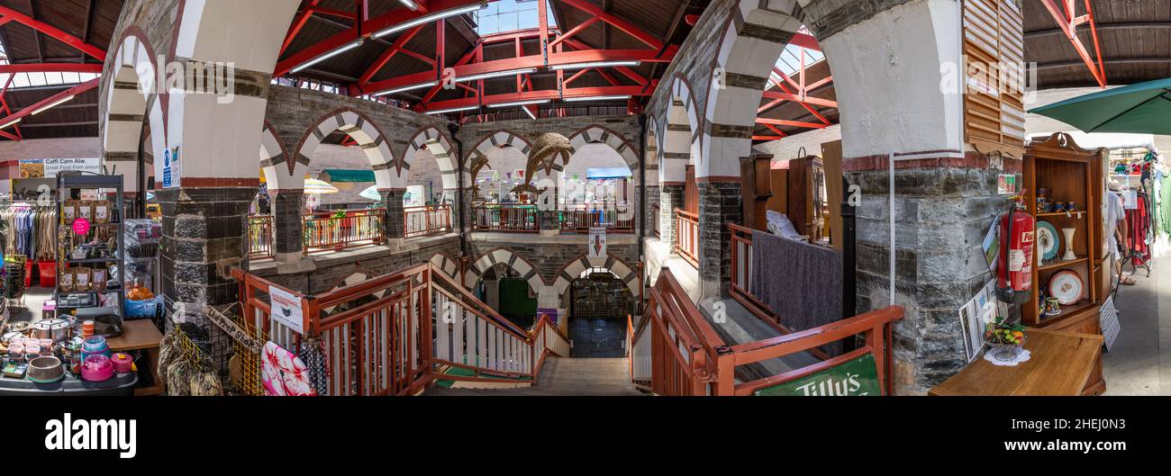 Indoor market at Cardigan, Ceredigion, Wales Stock Photo - Alamy