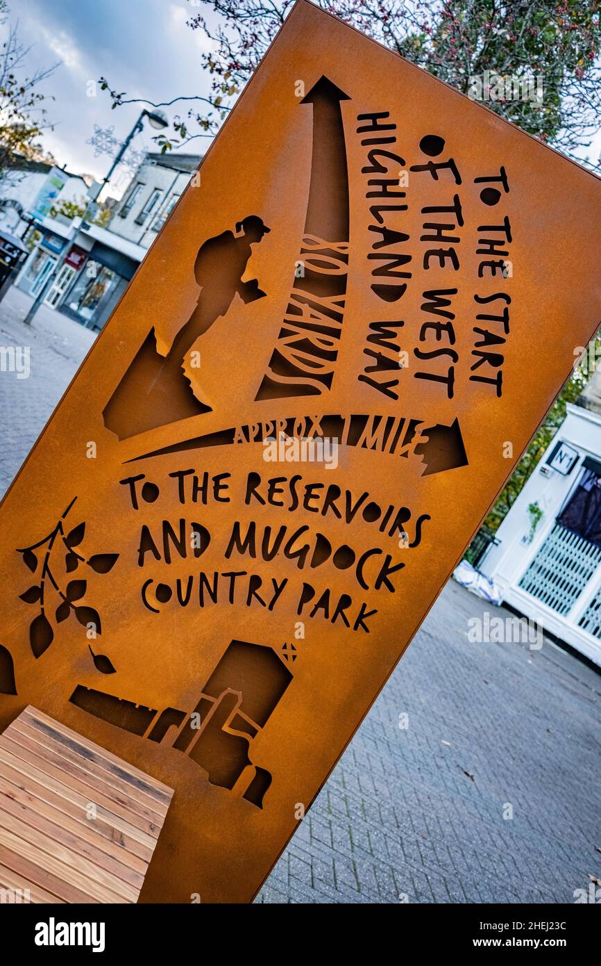 The Start of the West Highland Way, Milngavie, Glasgow Stock Photo - Alamy