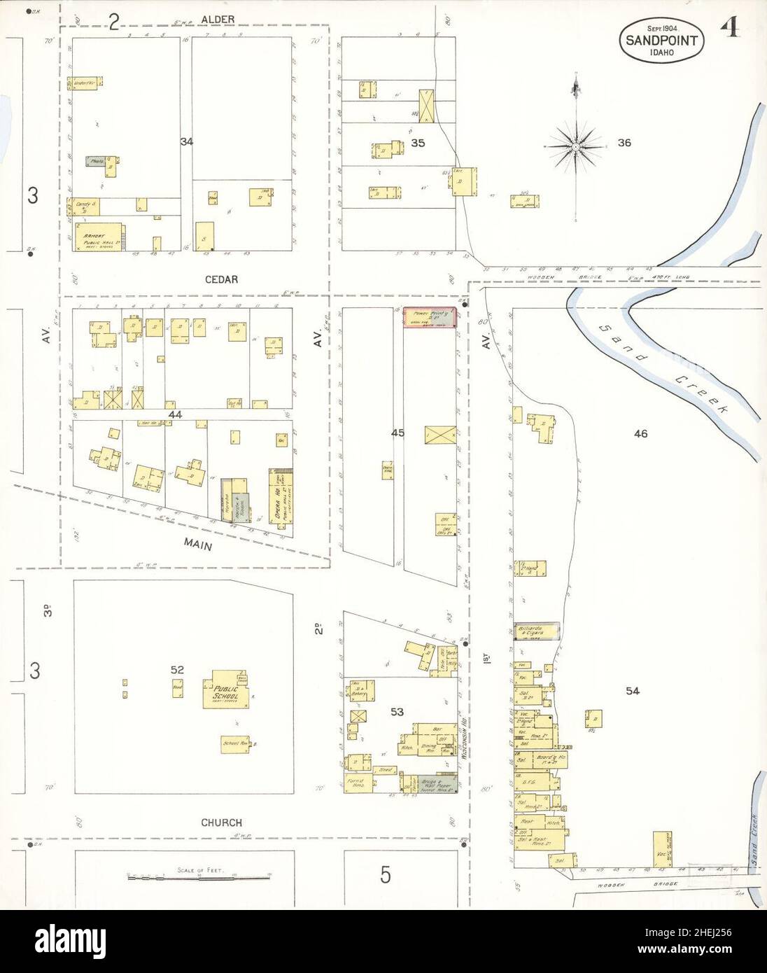 Sanborn Fire Insurance Map from Sandpoint, Bonner County, Idaho Stock ...