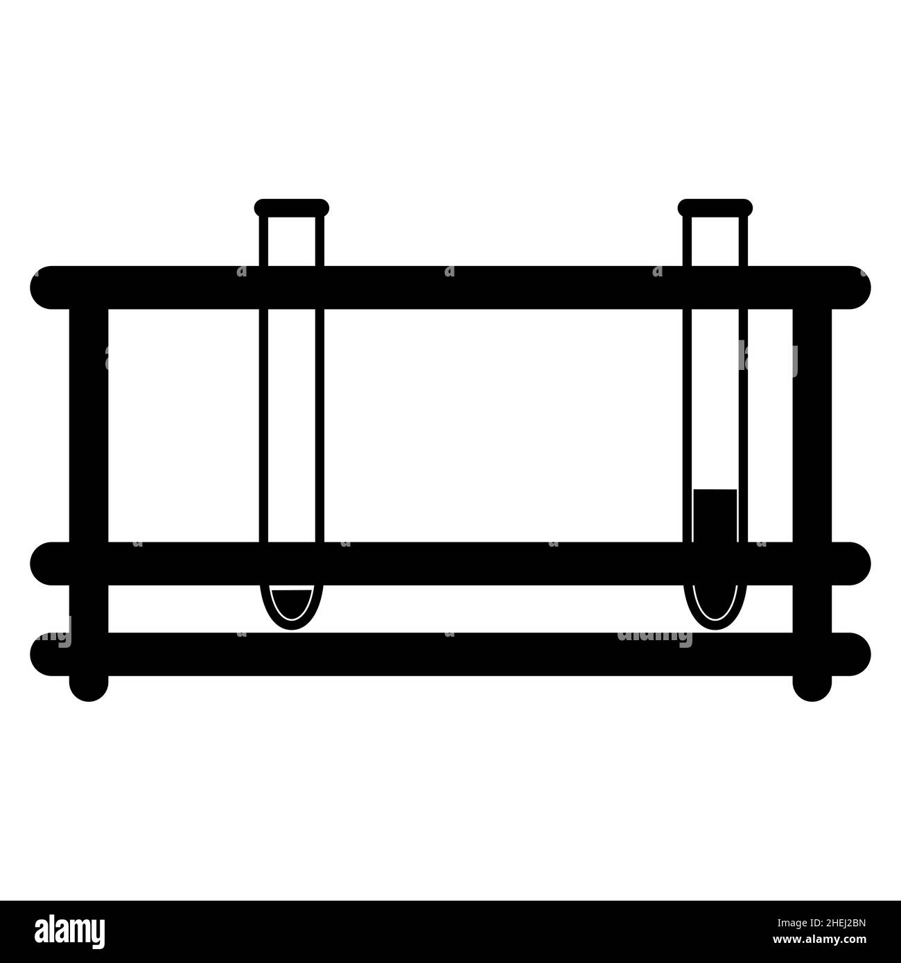 Chemical test tubes vector icons in test tube rack minimalist flat ...