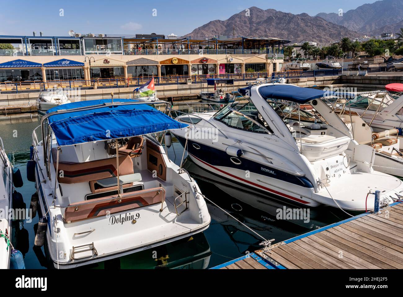 Boats At The Marina In Aqaba, Aqaba Governorate, Jordan Stock Photo - Alamy