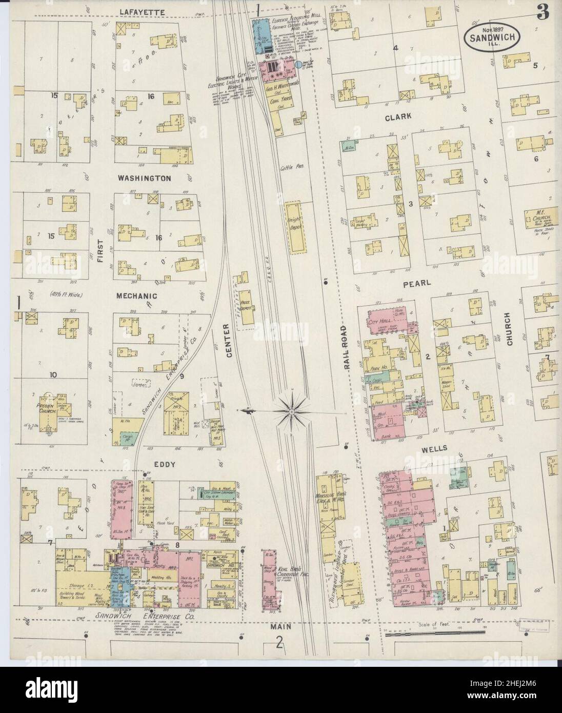 Map of sandwich illinois hi-res stock photography and images - Alamy