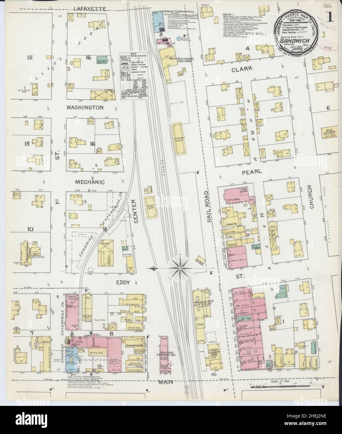 Map of sandwich illinois hi-res stock photography and images - Alamy