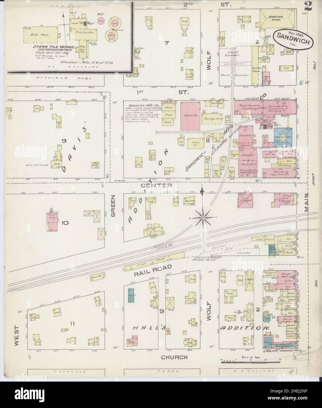 Map of sandwich illinois hi-res stock photography and images - Alamy