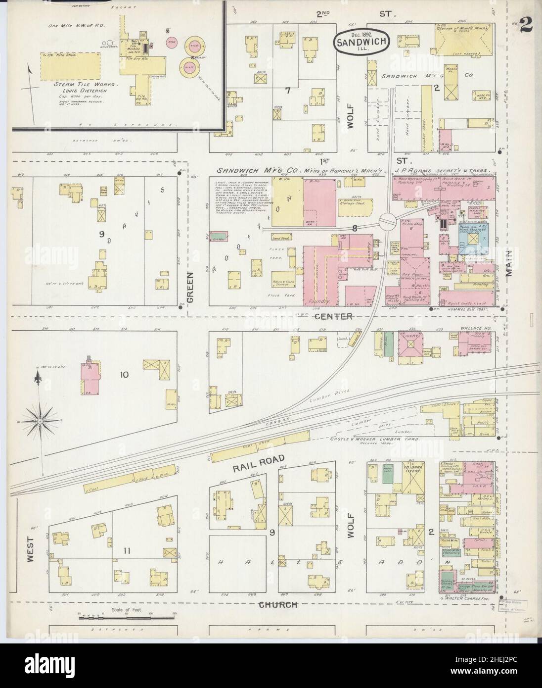 Map of sandwich illinois hi-res stock photography and images - Alamy
