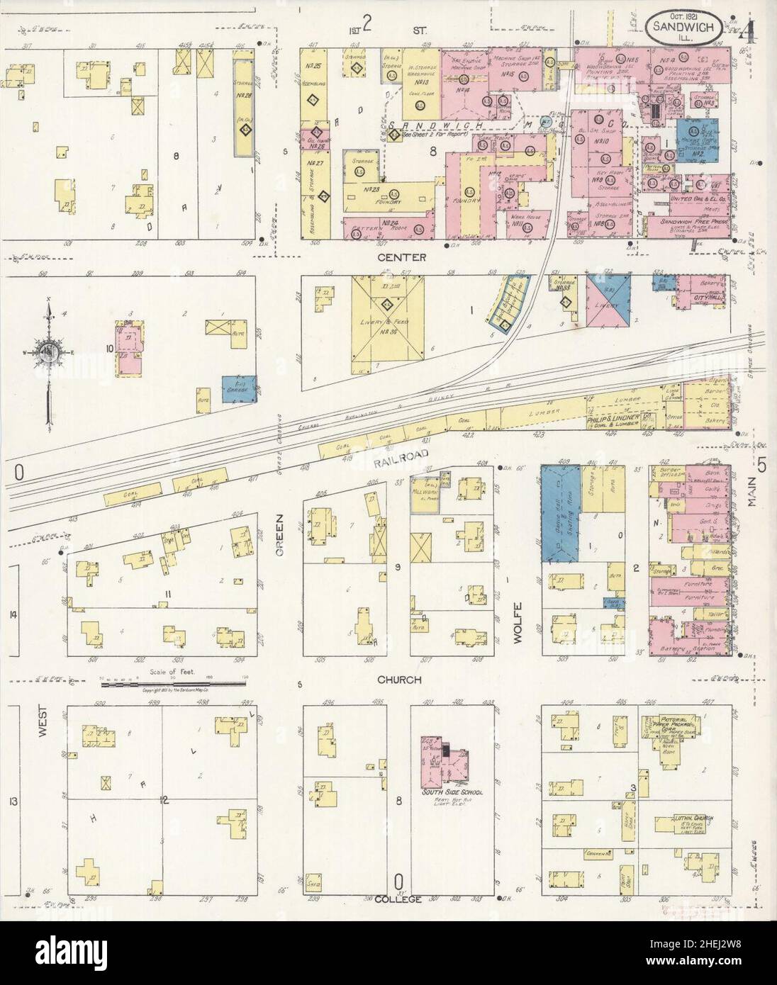 Map of sandwich illinois hi-res stock photography and images - Alamy