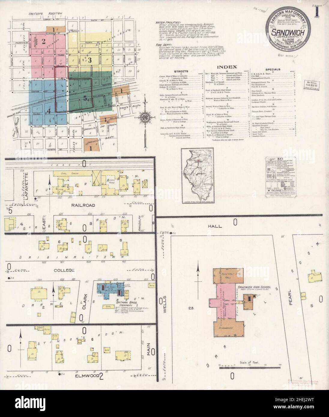 Map of sandwich illinois hi-res stock photography and images - Alamy
