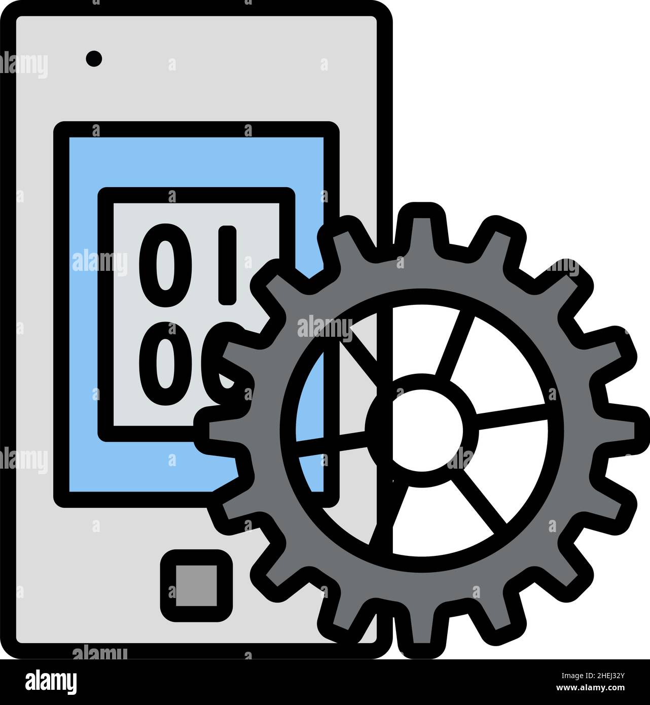 Mobile Development Icon. Bold outline design with editable stroke width ...