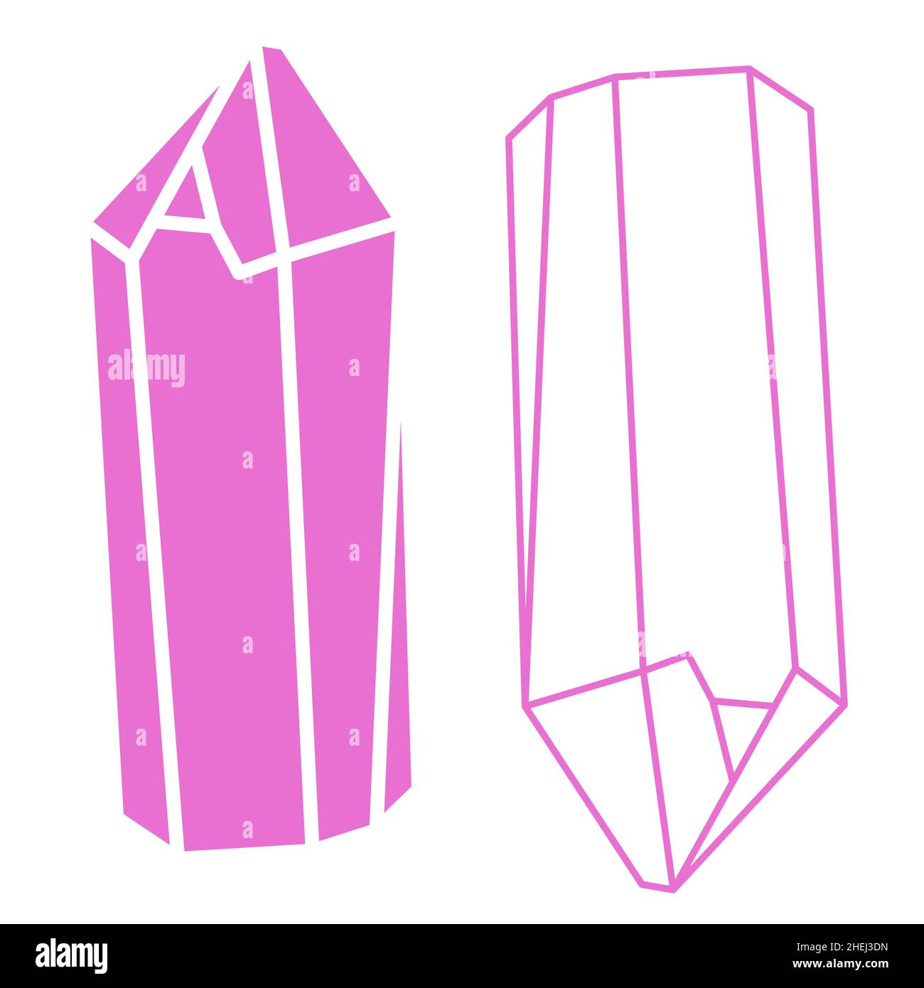 Hipster crystal outline and silhouette vector illustration minimalist ...