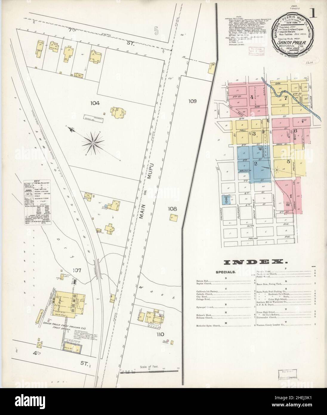 Sanborn Fire Insurance Map from Santa Paula, Ventura County, California ...