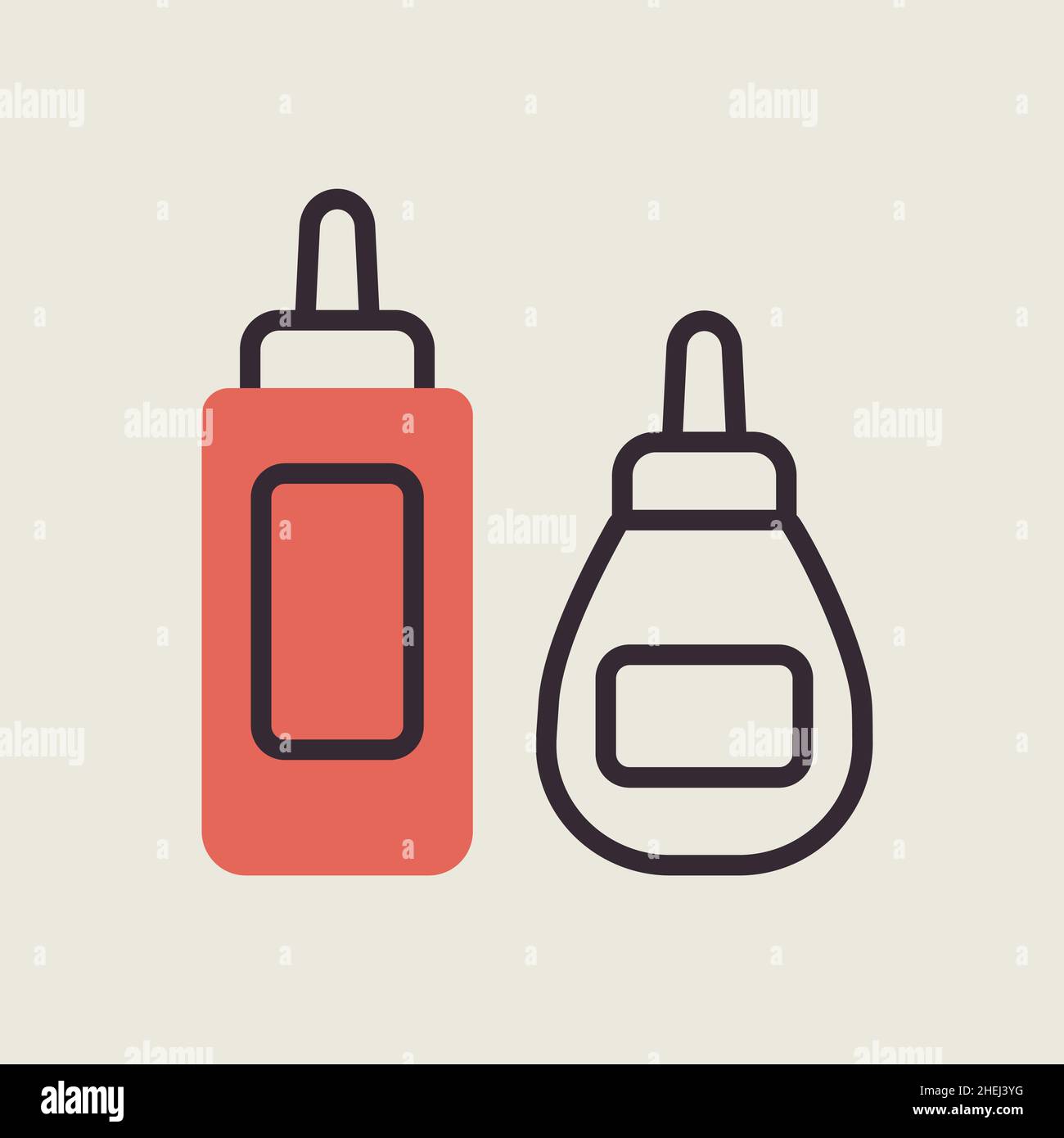 Ketchup mustard and mayonnaise spicy bottle flat icon. Barbecue and bbq ...