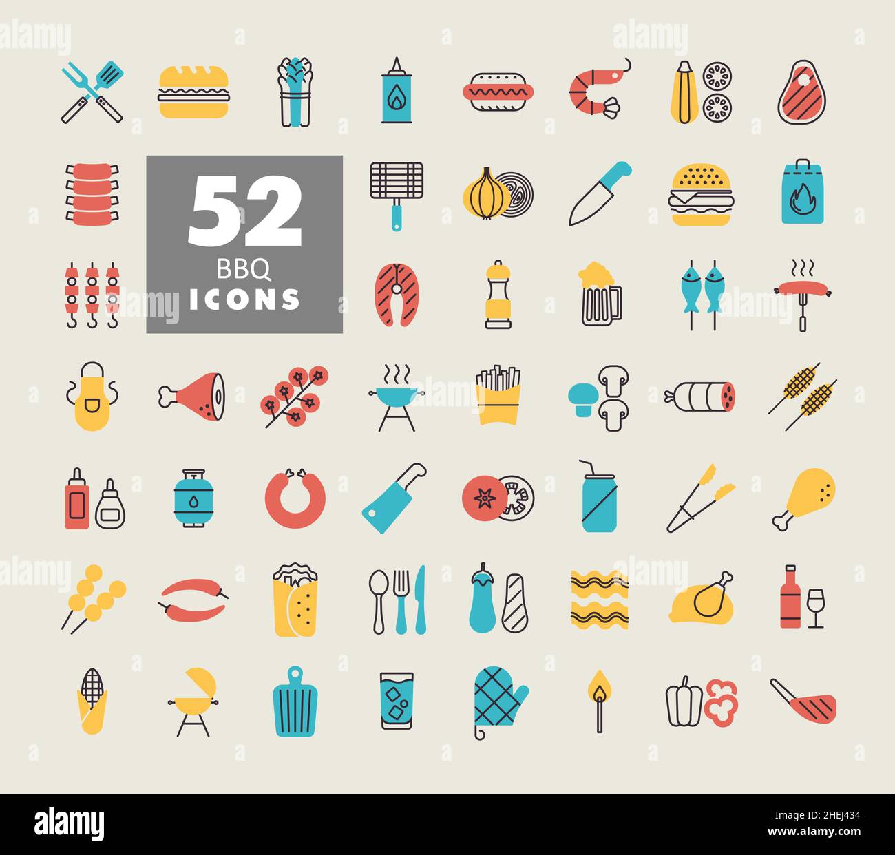 Barbecue and bbq grill icon set. Graph symbol for cooking web site and ...