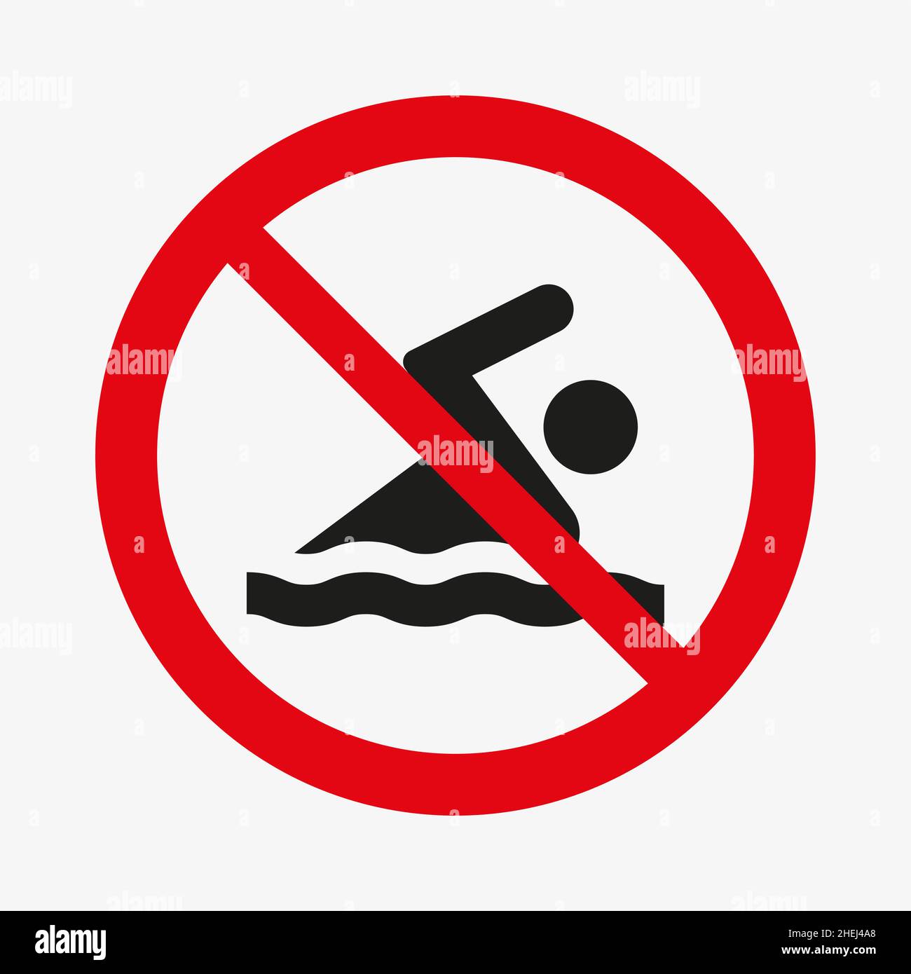 Vector sign no swimming. Swimming banned icon Stock Vector Image & Art ...