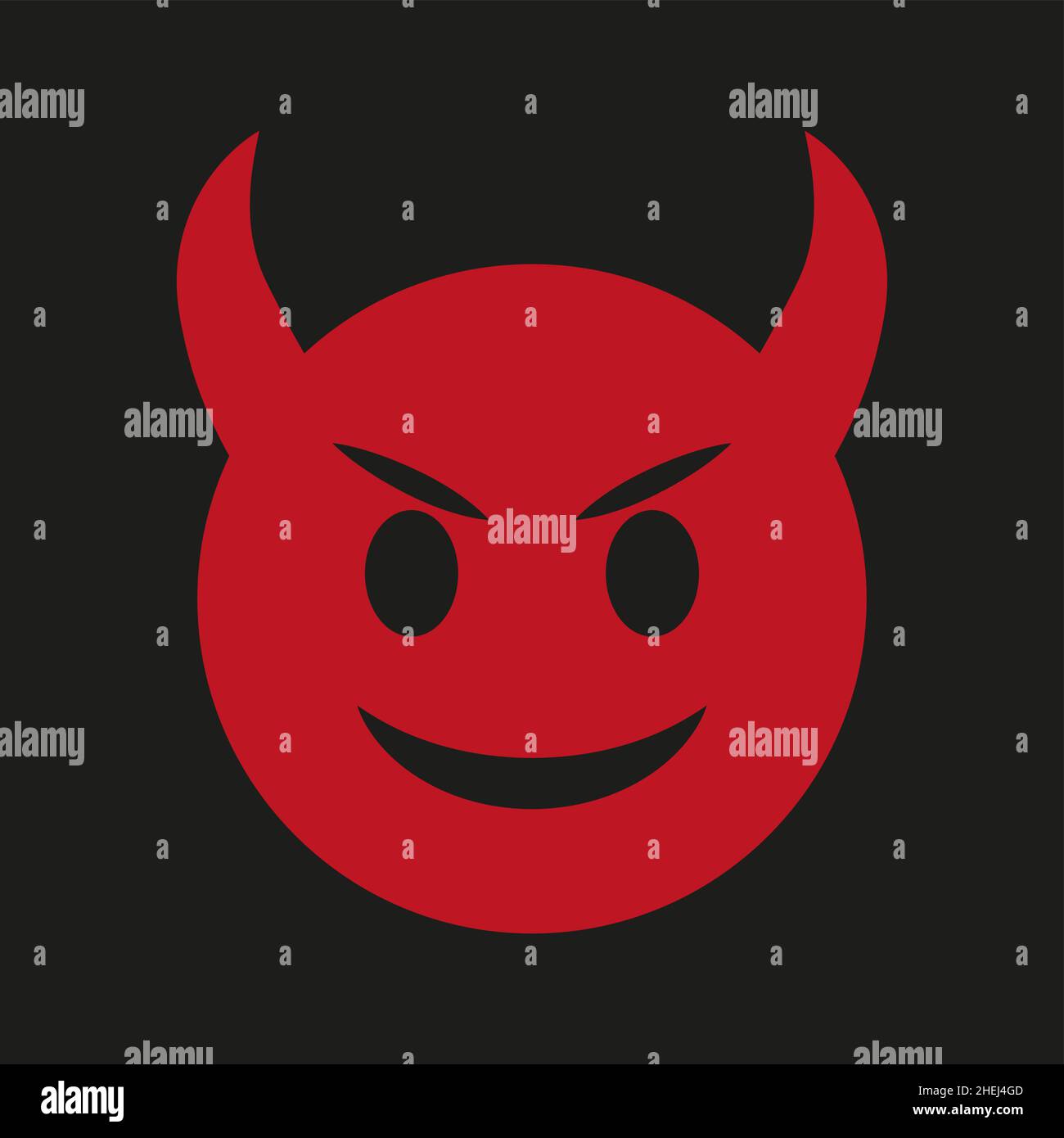 Devil icon isolated black background. Hell emoji Stock Vector Image ...