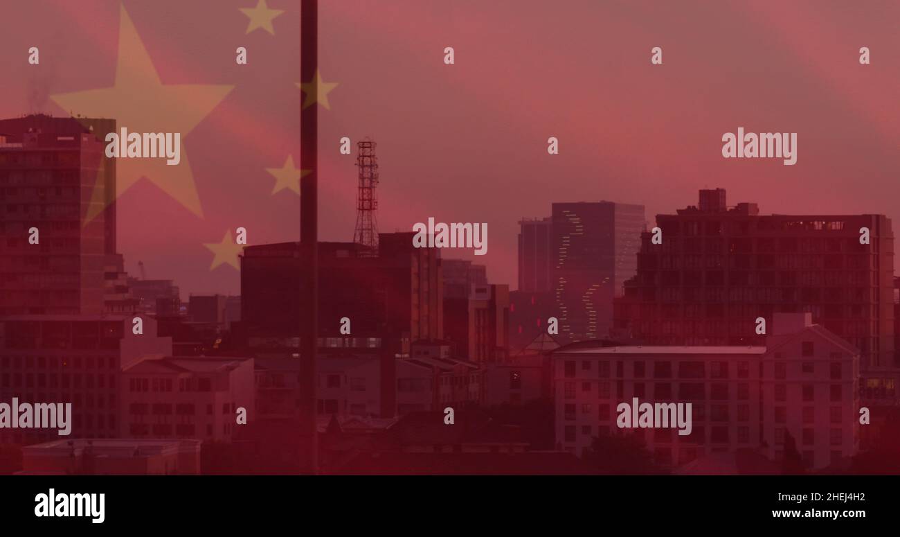 China cityscape flag hi-res stock photography and images - Alamy
