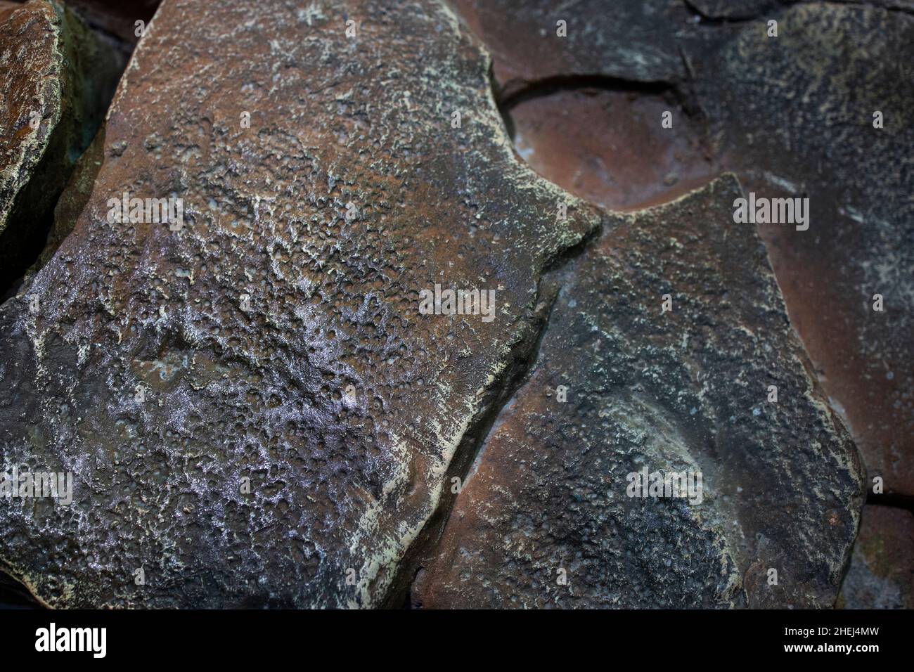 the texture of the stone is brown with large cracks Stock Photo - Alamy