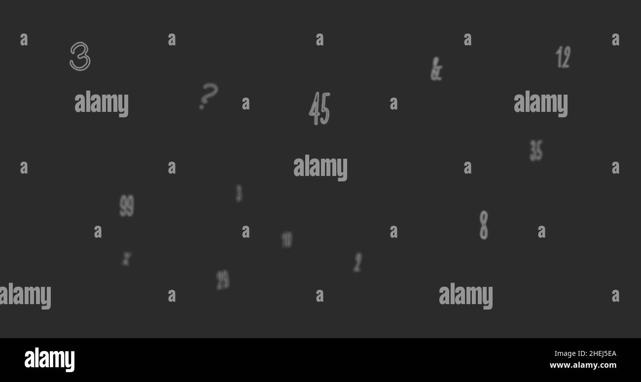 Digital image of multiple changing numbers floating against grey ... Digital image of multiple changing numbers floating against grey ...