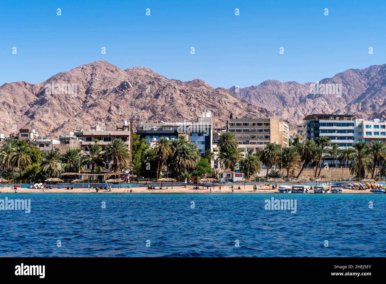 The City Of Aqaba Taken From The Red Sea, Aqaba, Aqaba Governorate ...