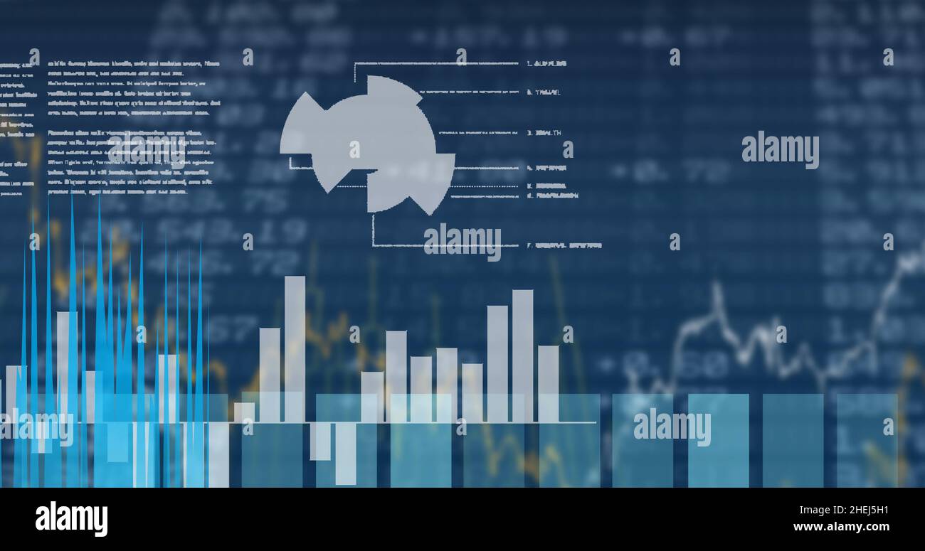 Image of data processing and statistics recording over digital display ...