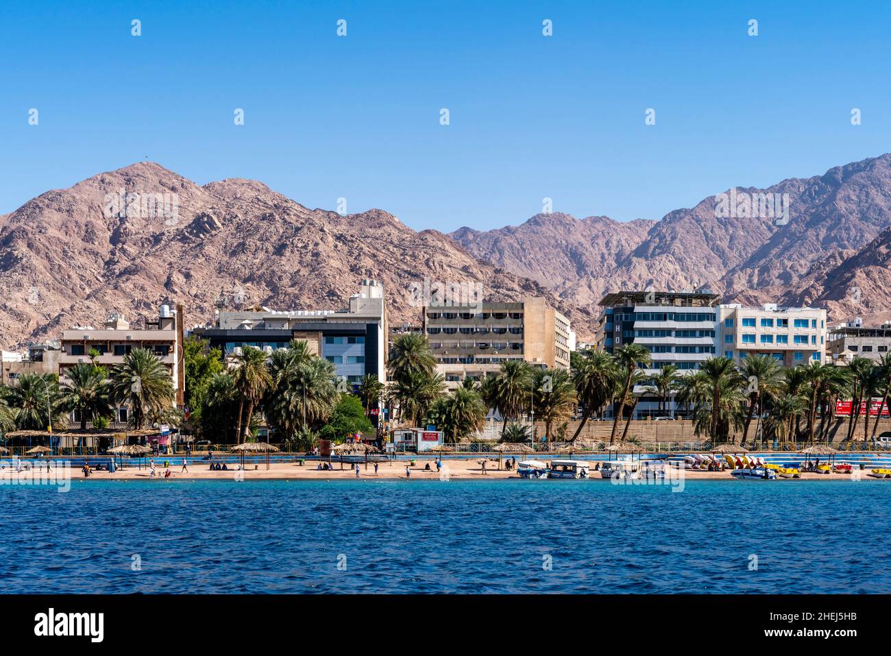 The City Of Aqaba Taken From The Red Sea, Aqaba, Aqaba Governorate ...